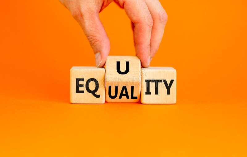 Equity Or Equality Symbol Concept Word Equity Equality On Wooden Cubes