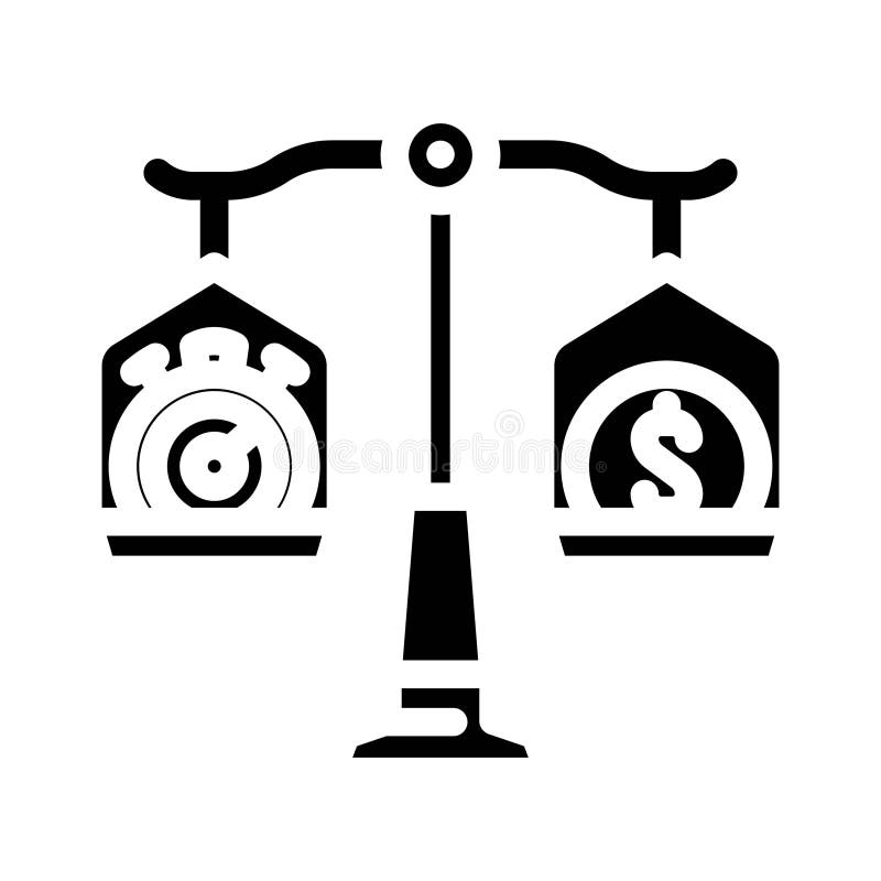 Equity Time Management Glyph Icon Vector Illustration Stock Vector ...