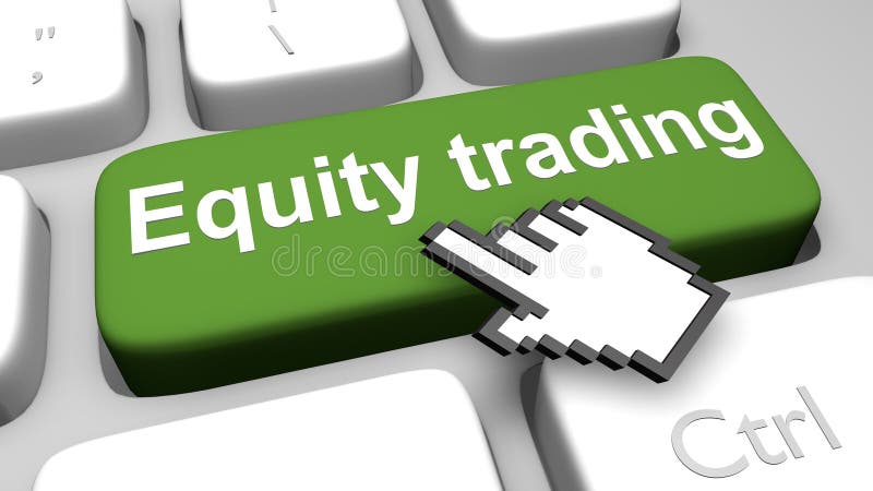 Equity Trading Keyboard Key Animation. 3D Render Illustration. Stock ...