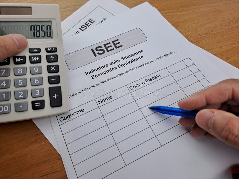 Equivalent Economic Situation Indicator Form Modello ISEE Stock Photo ...