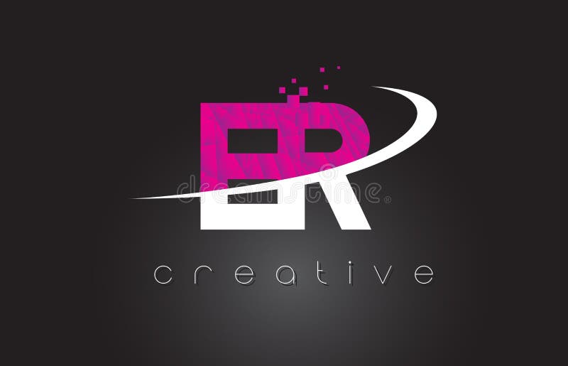 ER E R Creative Letters Design with White Pink Colors Stock Vector ...