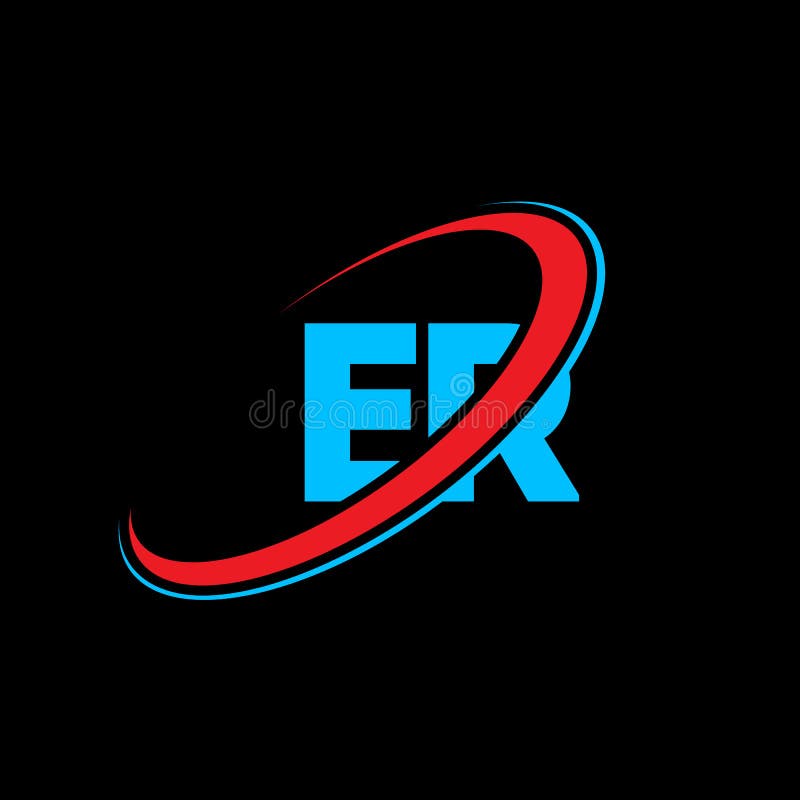 ER E R Letter Logo Design. Initial Letter ER Linked Circle Uppercase ...