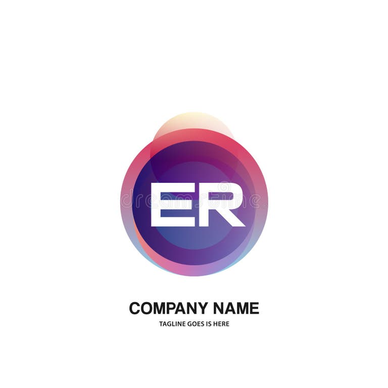 ER Initial Logo with Colorful Circle Template Vector Stock Vector ...
