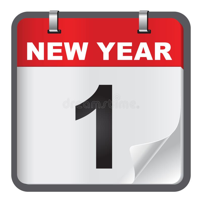 1er Janvier Calendrier Sur Le Fond Blanc Illustration de Vecteur ...