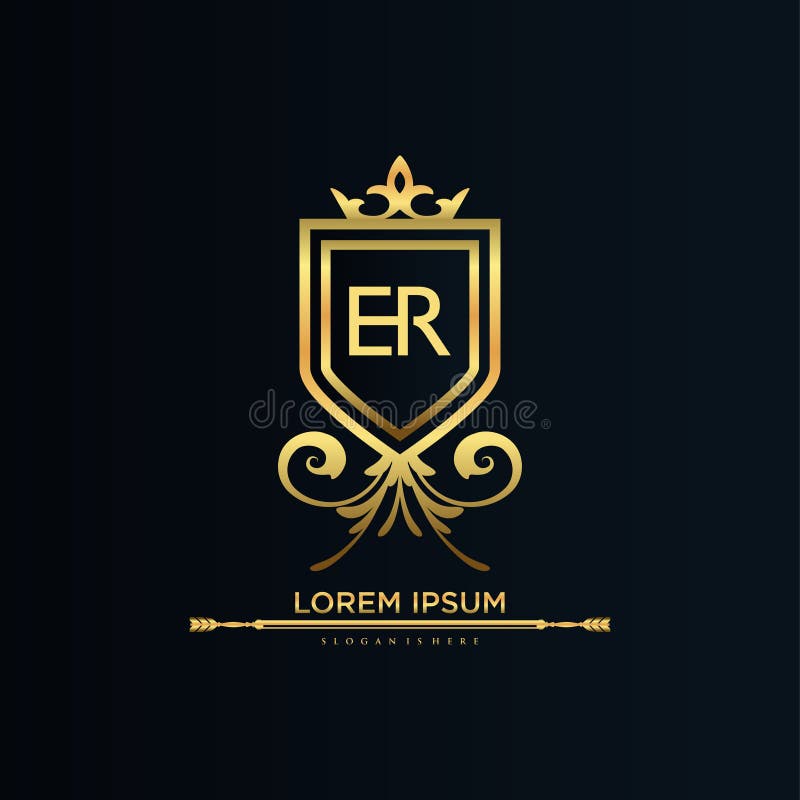 ER Letter Initial with Royal Template.elegant with Crown Logo Vector ...