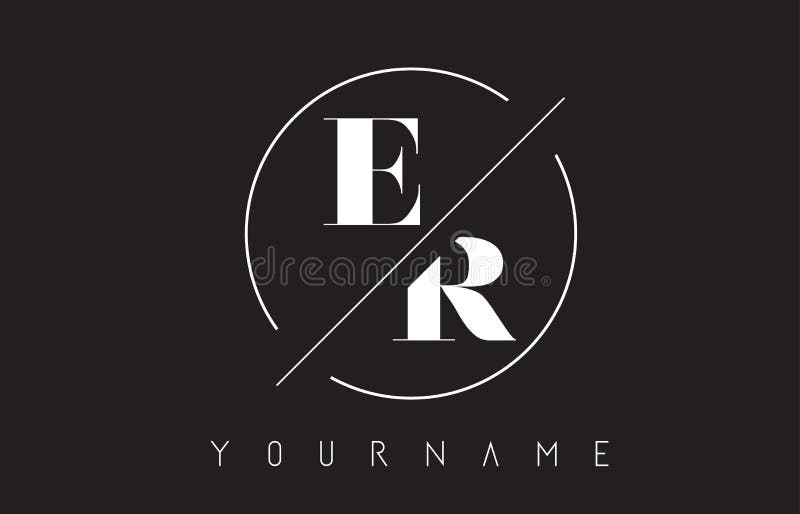 ER Letter Logo with Cutted and Intersected Design Stock Vector ...