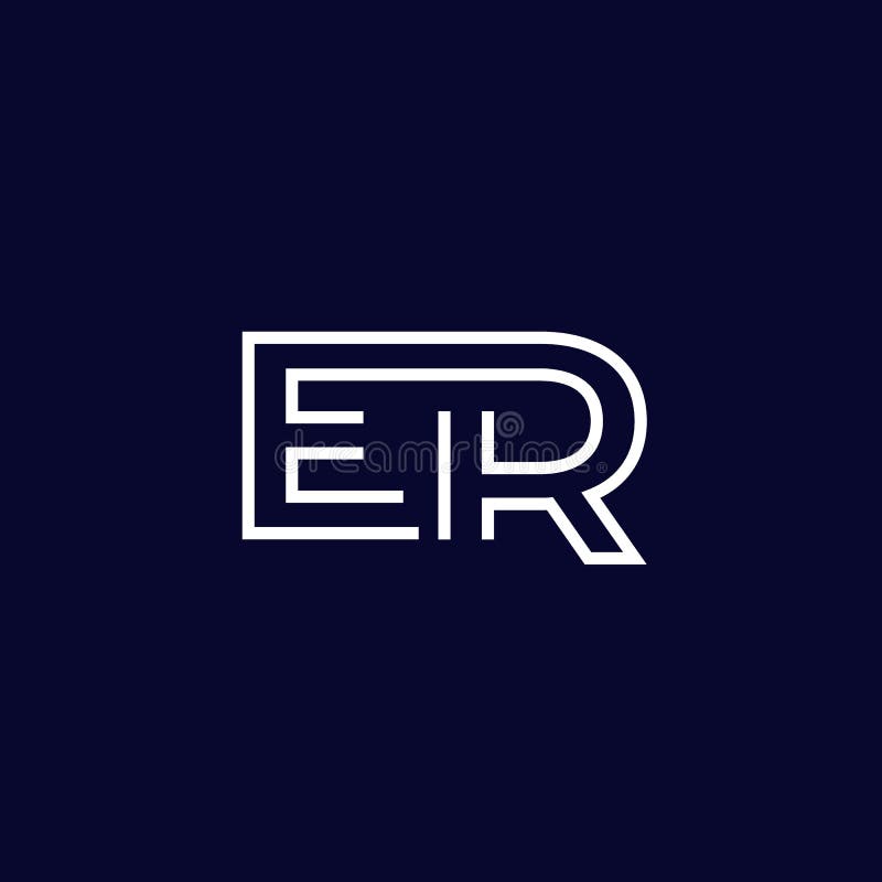 ER Letters Logo Design, Line Design Stock Illustration - Illustration ...