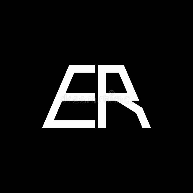ER Logo Abstract Monogram Isolated on Black Background Stock Vector ...