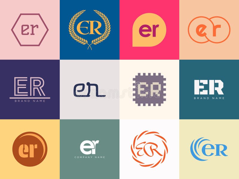 ER Logo Company Template. Letter E and R Logotype Stock Vector ...