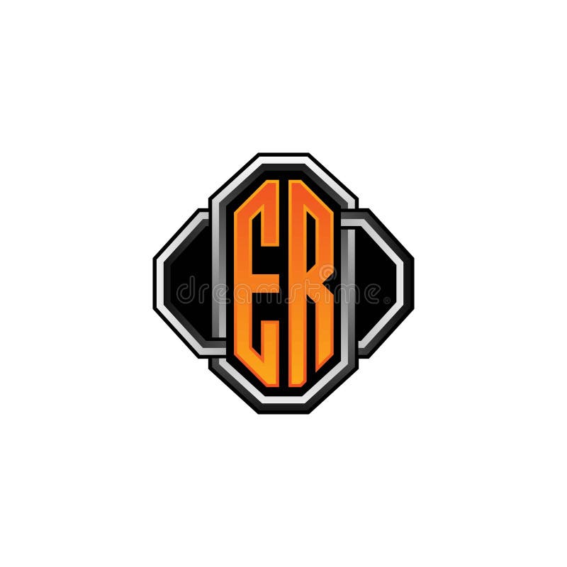 ER Logo Letter Geometric Vintage Style Stock Vector - Illustration of ...