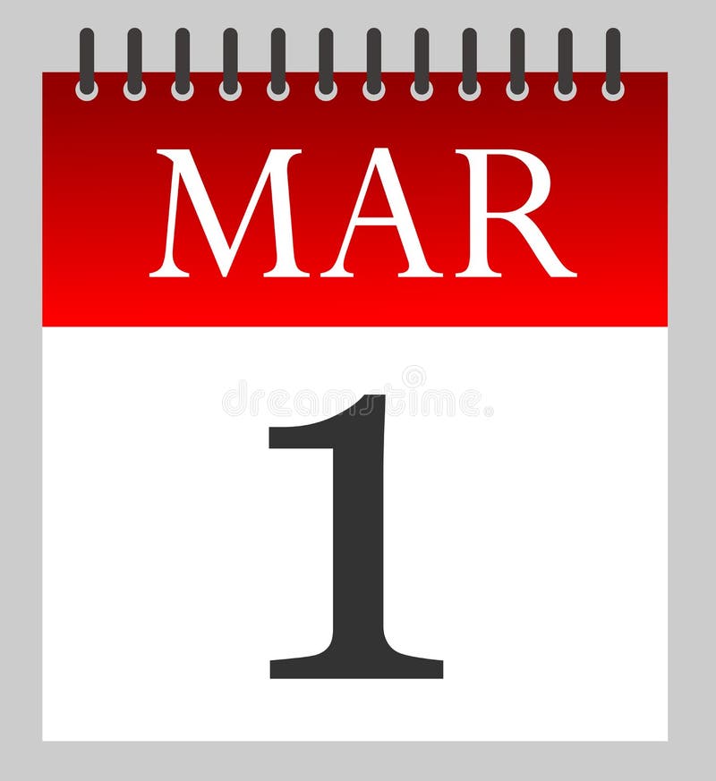 1er Mars - D'abord De Mars - Calendrier Quotidien Illustration Stock ...