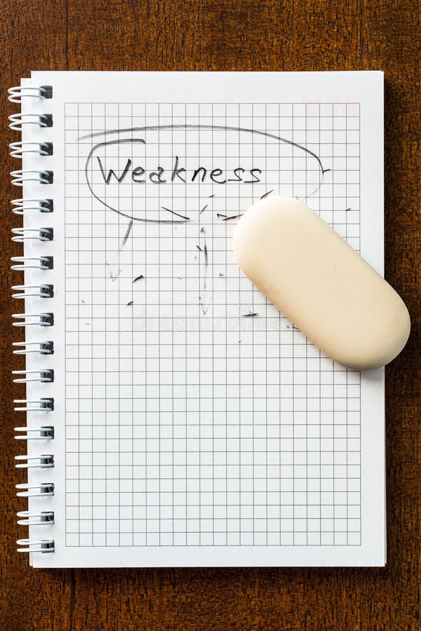 Erase all the weaknesses stock image. Image of debilitation - 44910935