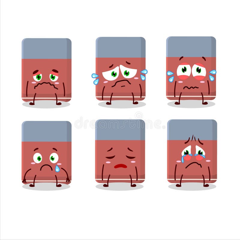 Crying Eraser Character Mascot Style Stock Vector - Illustration of ...