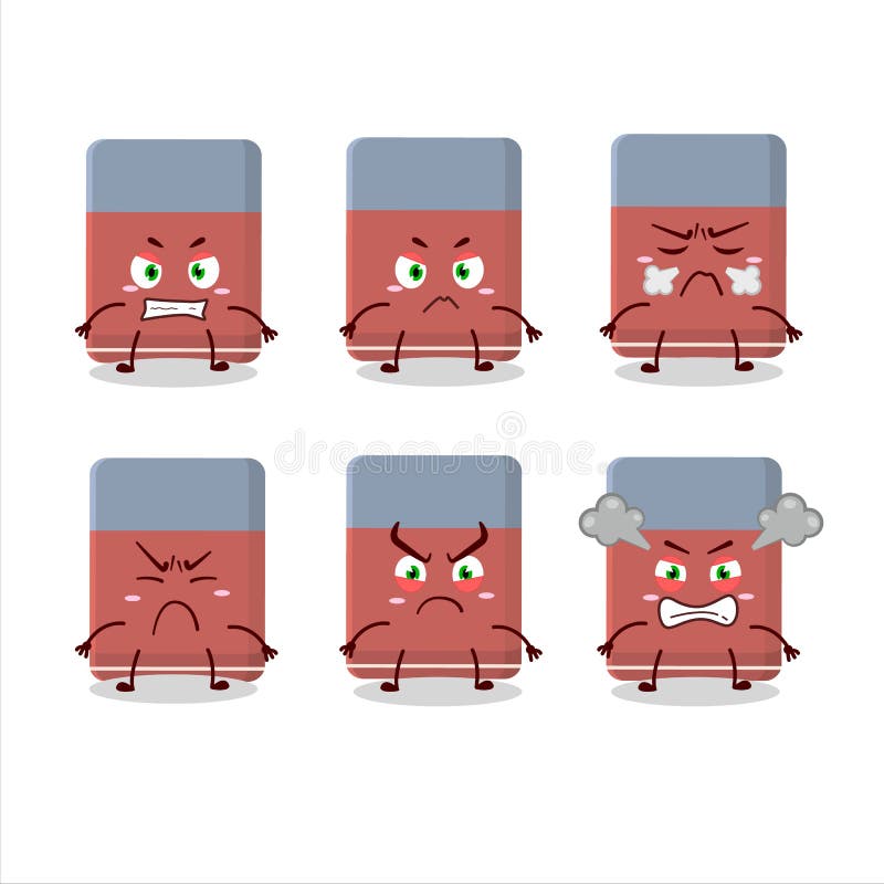Angry Eraser Character Mascot Style Stock Vector - Illustration of ...