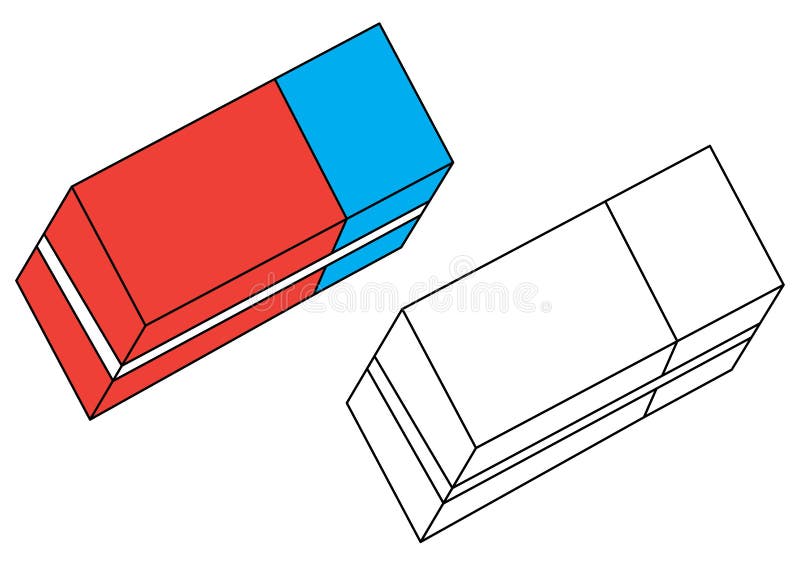 Eraser. Coloring page stock vector. Illustration of graphic - 112853057