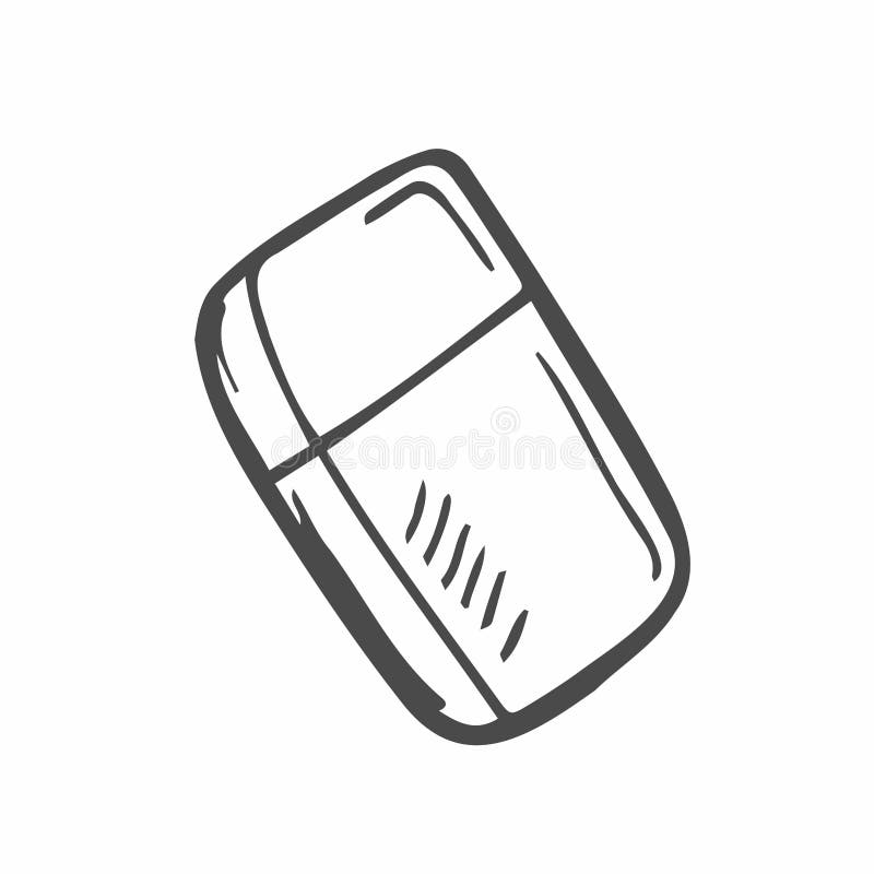 Eraser in Doodle Style. Vector Sketch Stock Vector - Illustration of ...