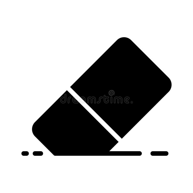 Eraser Glyph Flat Vector Icon Stock Illustration - Illustration of ...