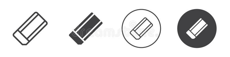 Eraser Icon Simple Outline Vector Logo Stock Vector - Illustration of ...