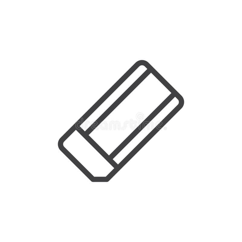 Eraser Icon Simple Outline Vector Logo Stock Vector - Illustration of ...