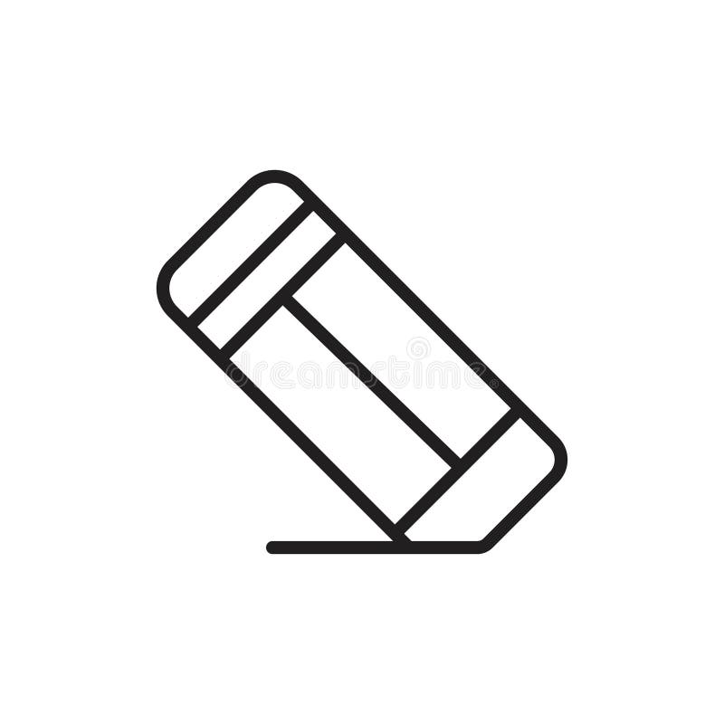 Eraser Icon Simple Thin Outline Stock Vector - Illustration of graphic ...