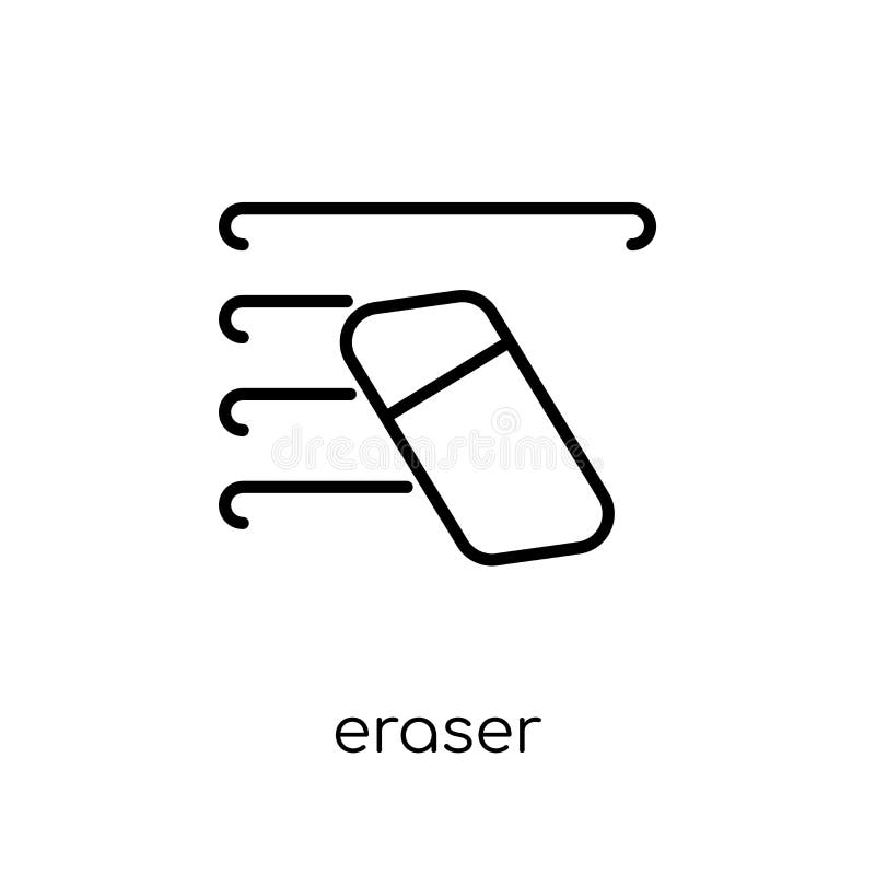 Eraser Icon Vector Isolated on White Background, Eraser Sign , Line and ...