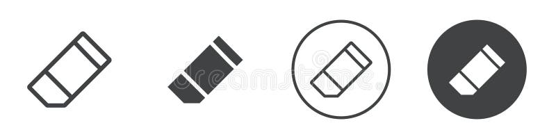 Eraser Icon Vector Logo Outline Stock Vector - Illustration of stationery, improvement: 334047449