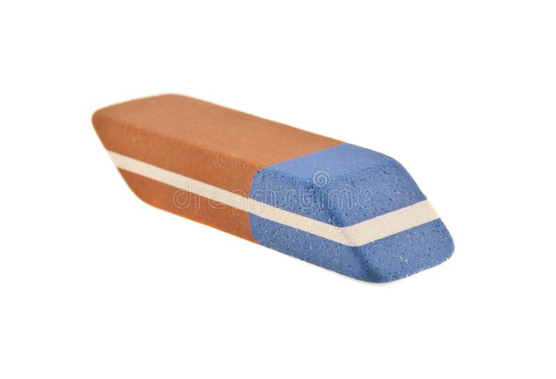 Blue Eraser and Black Pencil Isolated on White Background Stock Photo ...