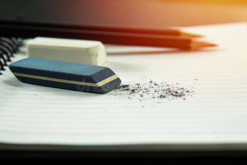 Eraser and black pencil stock photo. Image of edit, paper - 100277028