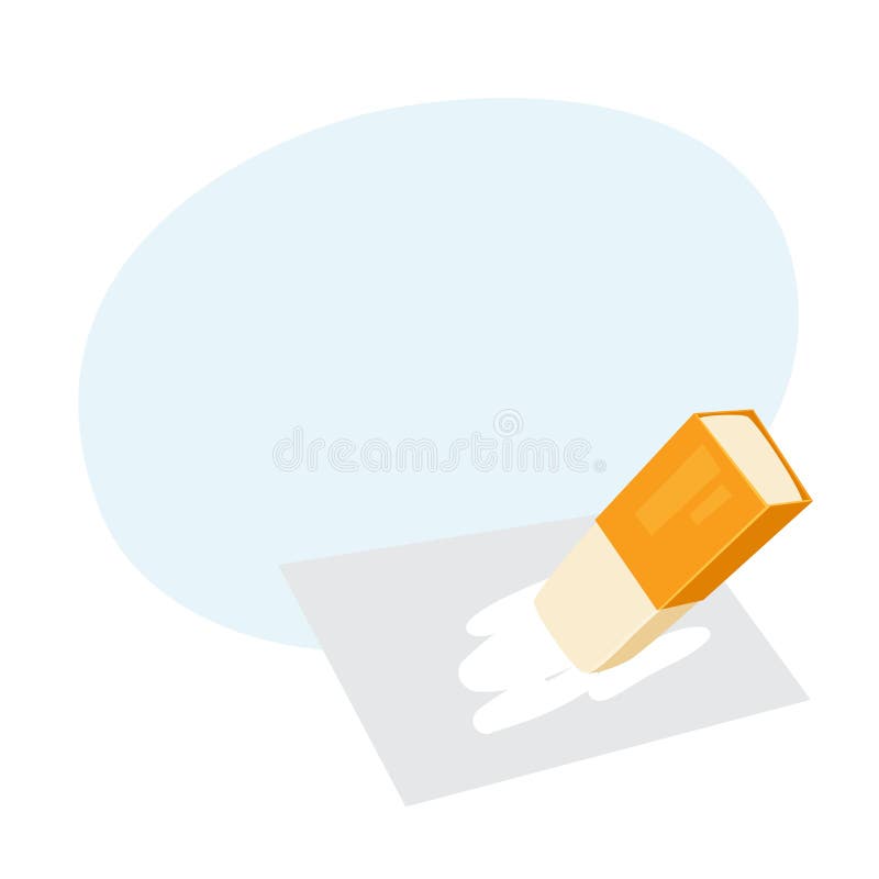 Eraser. Process of erase stock vector. Illustration of clean - 99037568
