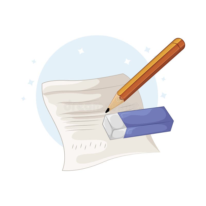 An Eraser that Can Erase Pencil Marks on Paper Gently, Flat Vector ...