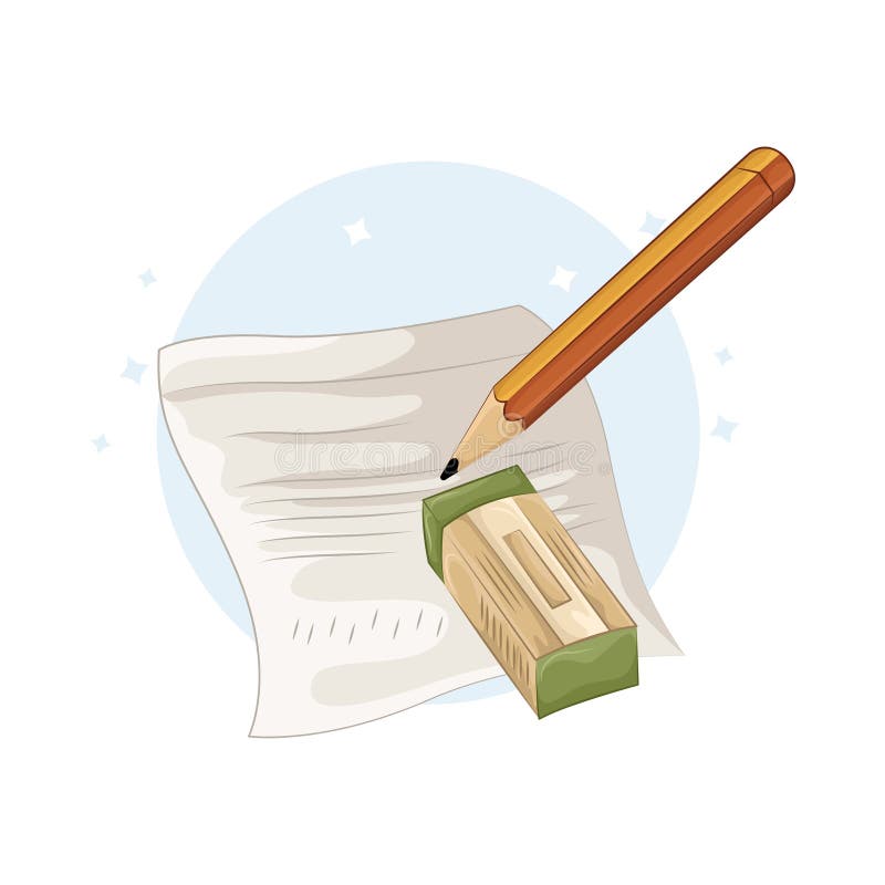 An Eraser that Can Erase Pencil Marks on Paper Gently, Flat Vector ...