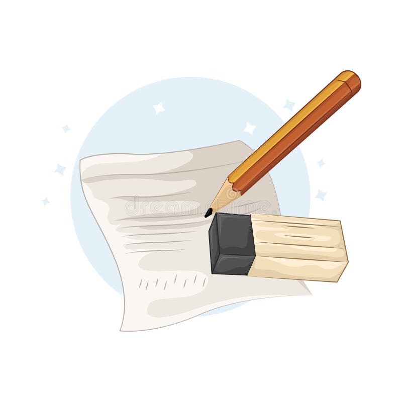 An Eraser that Can Erase Pencil Marks on Paper Gently, Flat Vector ...