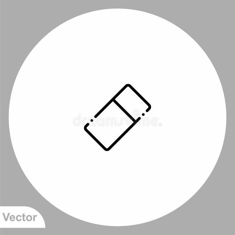 Eraser Vector Icon Sign Symbol Stock Vector - Illustration of ...