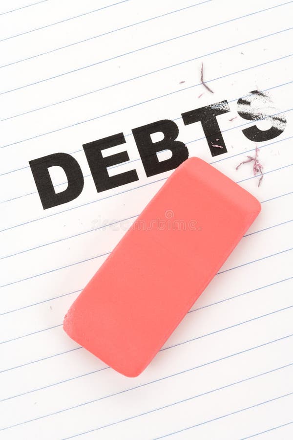 Eraser and word debt stock image. Image of debt, easer - 69424669