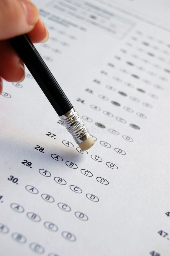 Erasing Answer on Exam. stock photo. Image of employment - 42537410