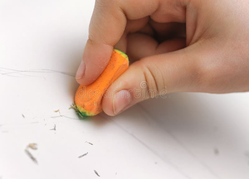 Erasing rubber in a hand stock photo. Image of eraser - 115972968