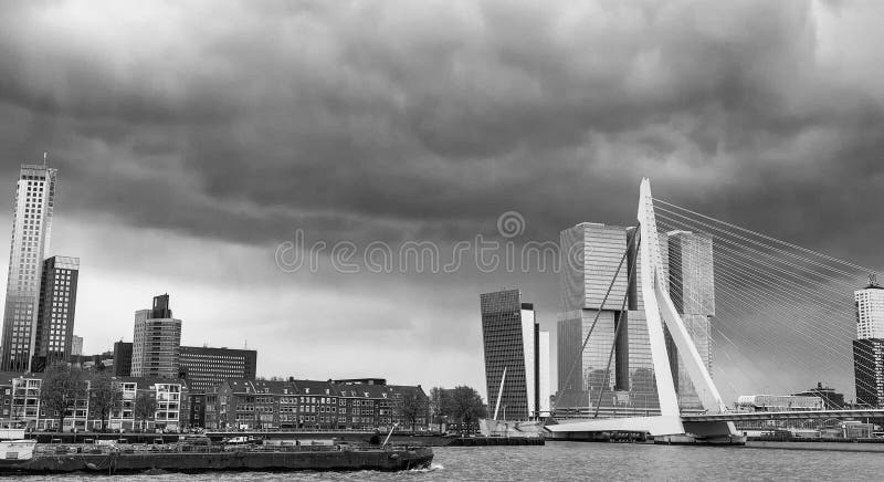 Horizon De Rotterdam, Ville Des Hollandes Photo stock - Image du ...