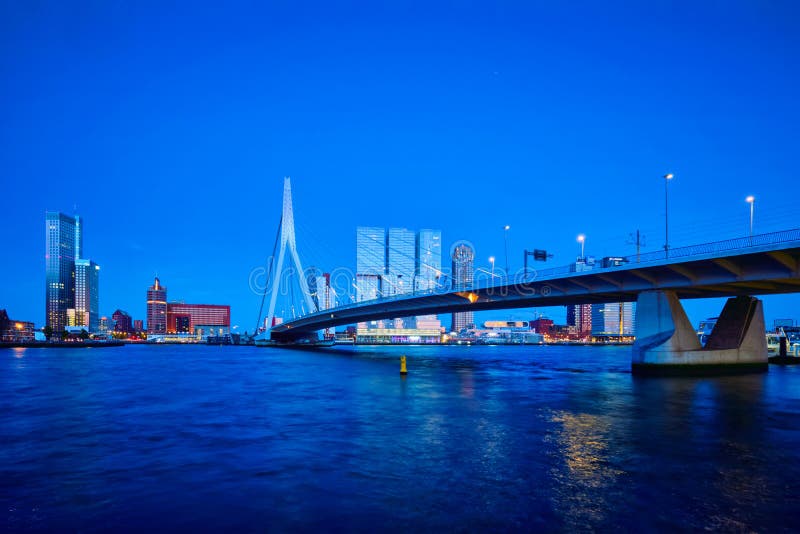 Erasmus Bridge, Rotterdam, Netherlands Editorial Image - Image of ...