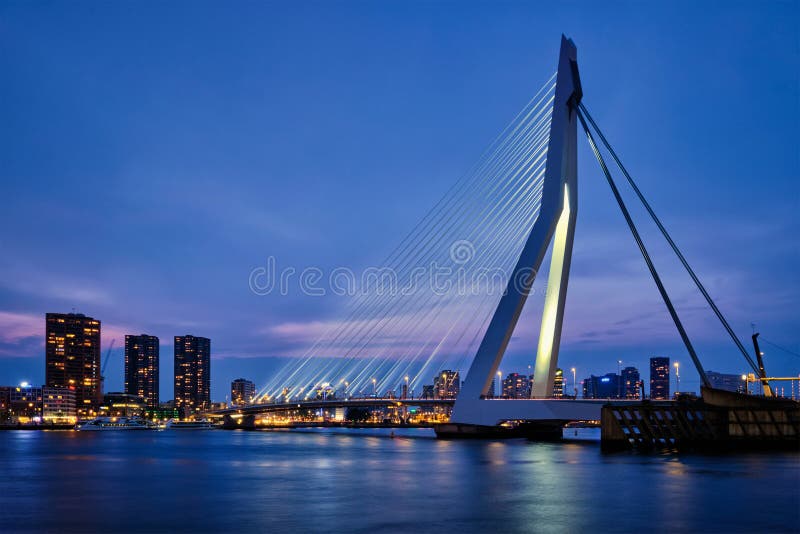 Erasmus Bridge, Rotterdam, Netherlands Editorial Photography - Image of ...