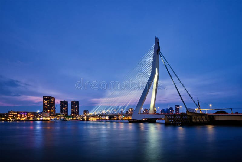 Erasmus Bridge, Rotterdam, Netherlands Editorial Photography - Image of ...