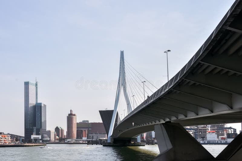 Erasmus Bridge in Rotterdam Netherlands Holland Editorial Image - Image ...