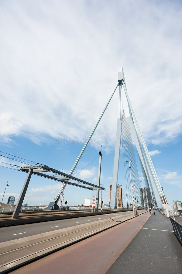Erasmus Bridge in Rotterdam Editorial Stock Photo - Image of road ...