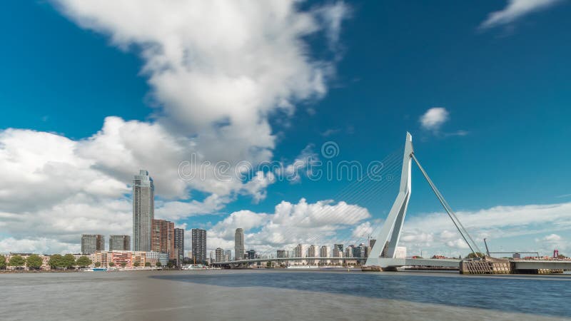 Erasmus Bridge Timelapse Hyperlapse, Spanning the Maas River in ...