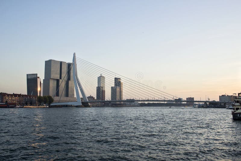 Erasmus brug in Rotterdam redactionele afbeelding. Image of erasmus ...