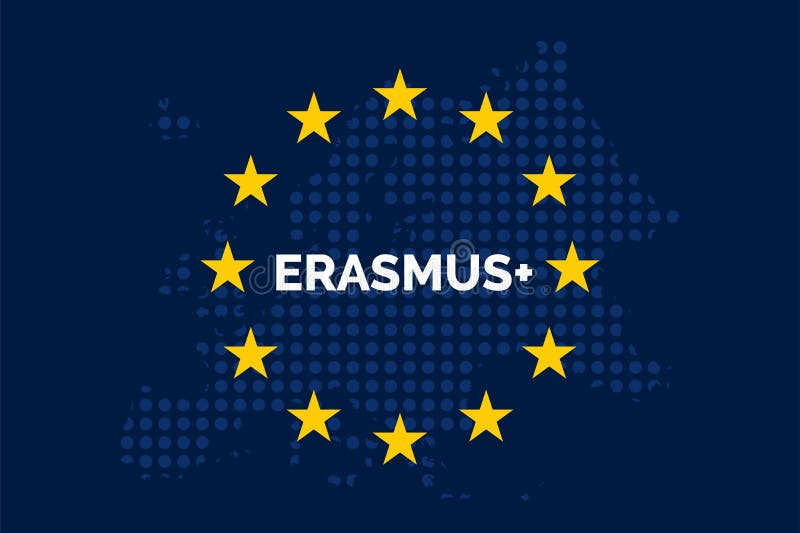 Erasmus on European Union Map Stock Vector - Illustration of plus ...
