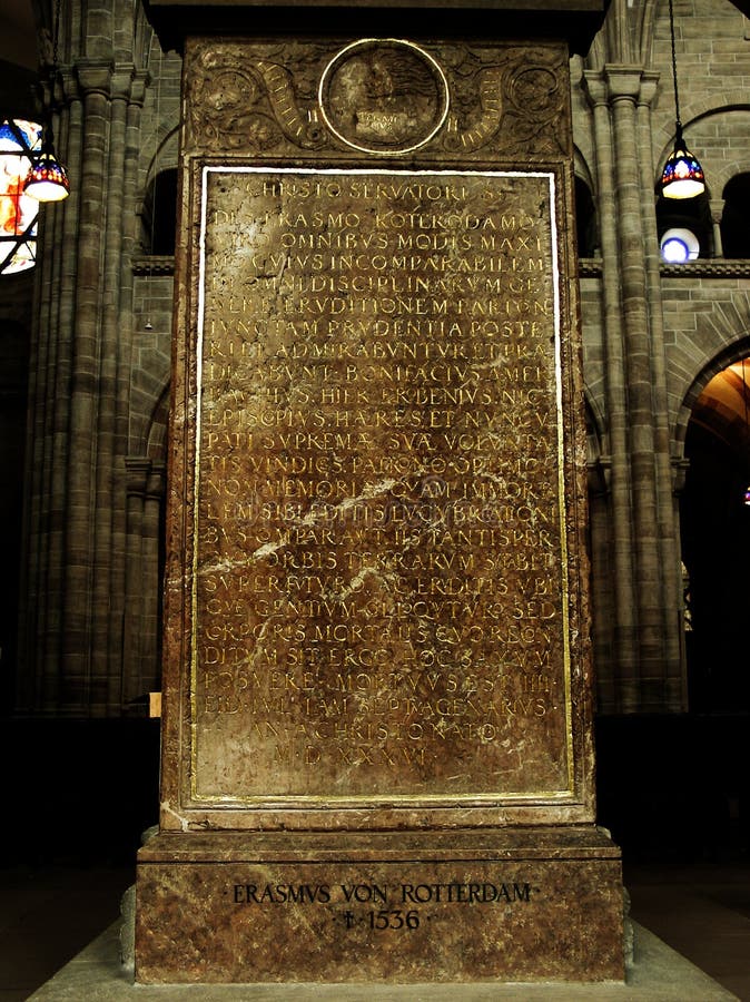 Erasmus from Rotterdam Grave Stock Image - Image of inscription ...