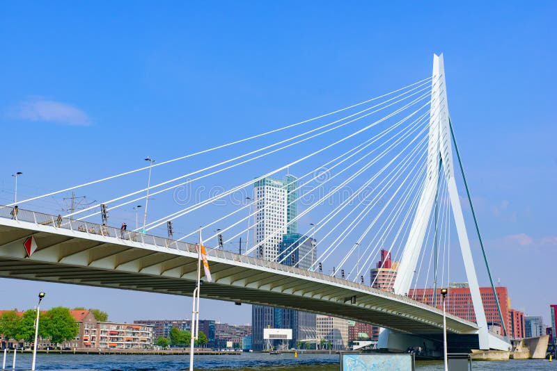 Erasmusbrug, a Bridge in Rotterdam, Netherlands Editorial Photo - Image ...