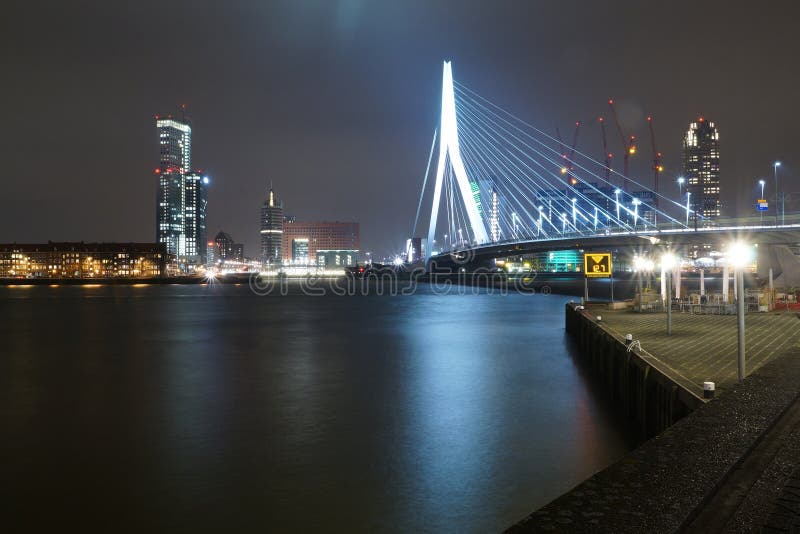 The Erasmusbrug editorial stock photo. Image of cable - 44245988