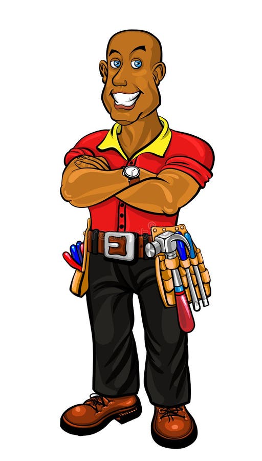 Erbauer Des Schwarzen Mannes Vektor Abbildung - Illustration von denim ...