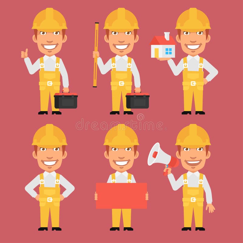 Erbauer-Holds Tools Megaphone-Plakat-Niveau Vektor Abbildung ...